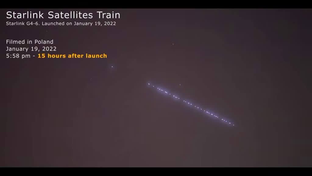 Witness the mesmerizing Starlink satellite train crossing the night sky ...